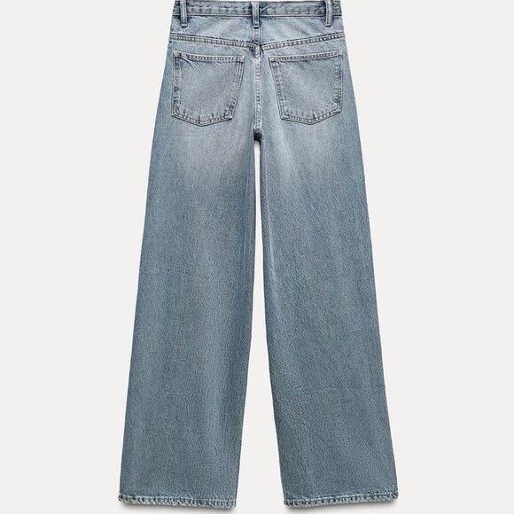 Zara | Jeans | Zara Trf High Rise Wide Leg Crossover Waistband Jeans ...